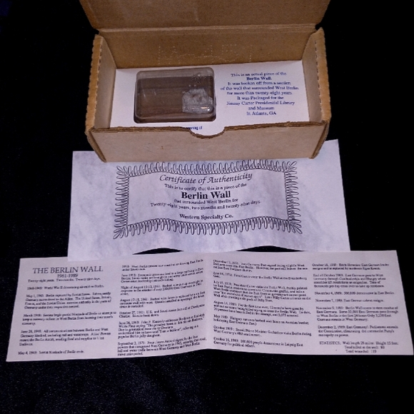 Art | Real Piece Of Berlin Wall With Papers In Box | Poshmark